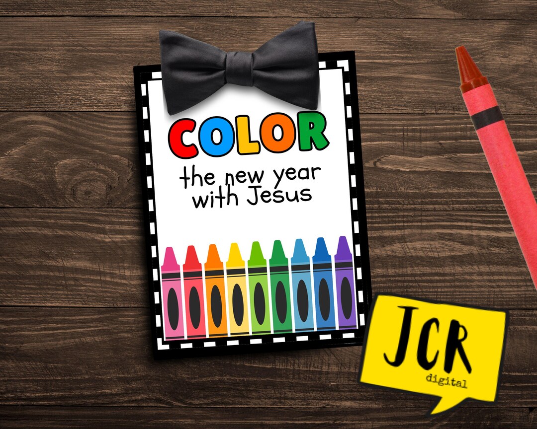 COLOR the New Year With Jesus- Church Handout- Back to School Tag ...