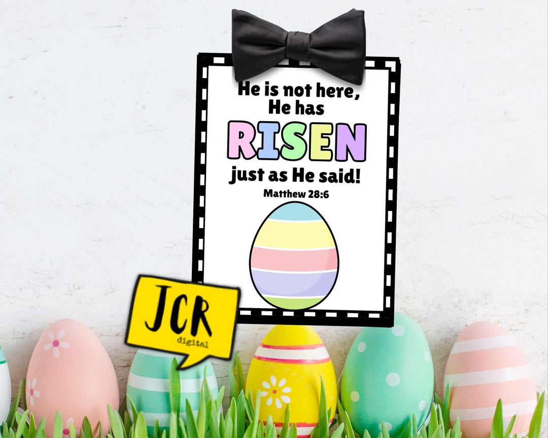 Printable Easter Tags | He is RISEN | Christian Favor Tags | Easter ...