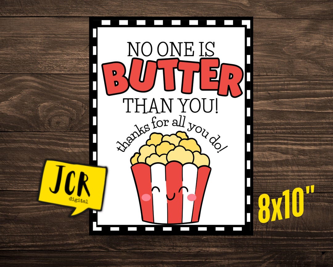 Popcorn Appreciation Sign: Employee Thank You Gift (8x10" Digital ...