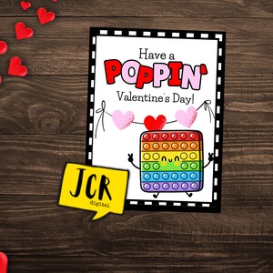 Pop It Valentines- Classroom Valentines- Valentines Handout- Printable ...