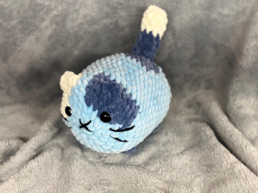 Crochet Bluey Cat, Bluey Stuffed Animal, Soft Cat Plushie, Amigurumi ...