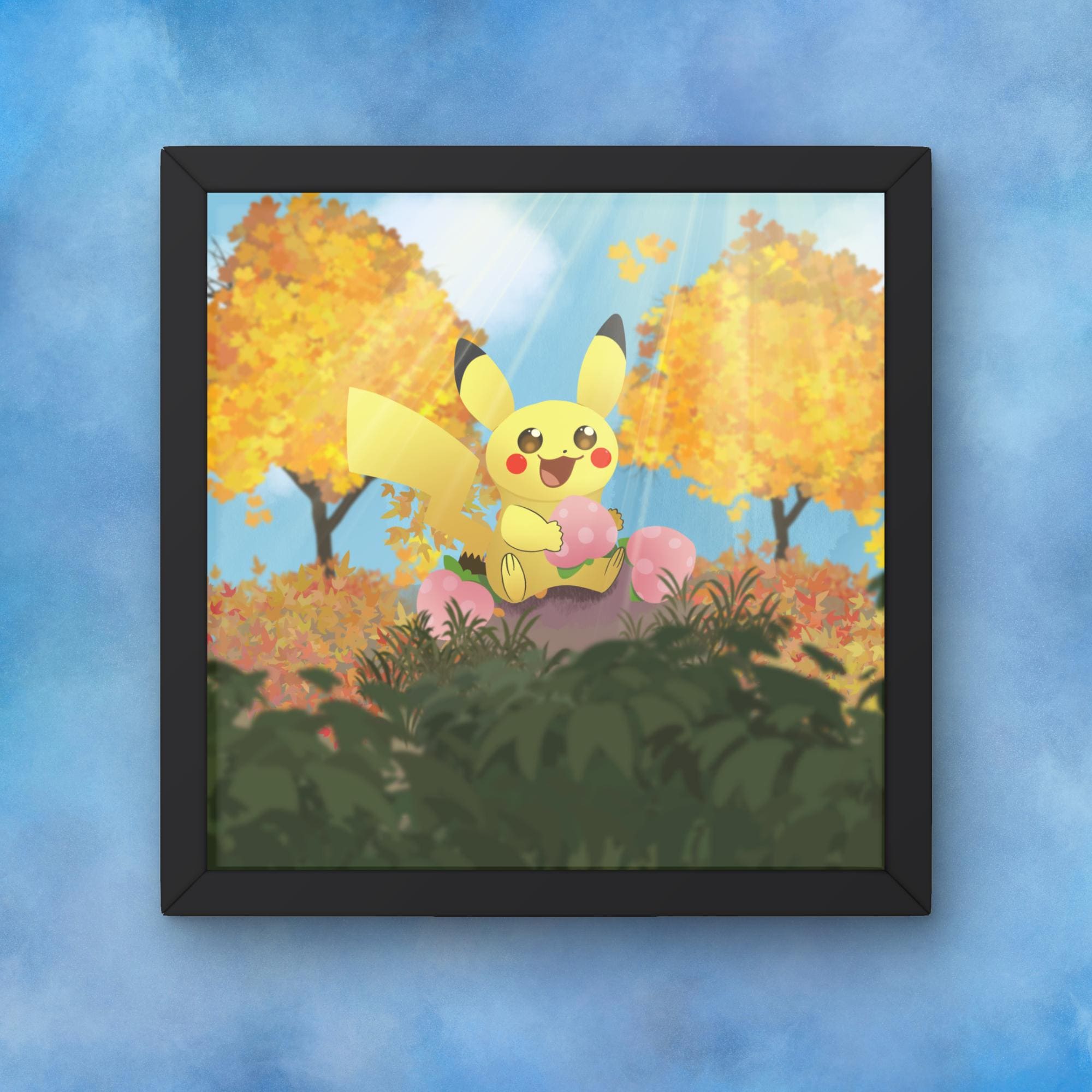 Pikachu With Pecha Berry Pokemon Digital Print - Etsy