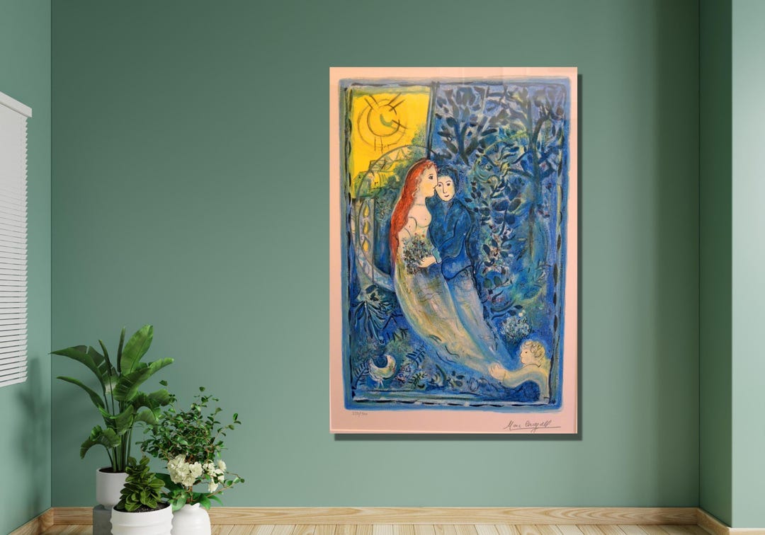 Marc CHAGALL Art,marc Chagall Painting Chagall La Mariee Canvas Wall ...