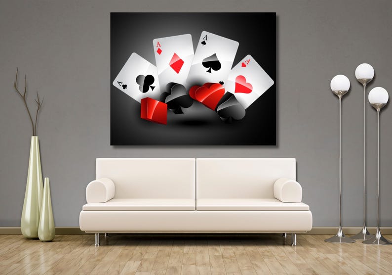 Playing Cards Poster,colorful Playing Cards Wall Print,poker Wall Art ...