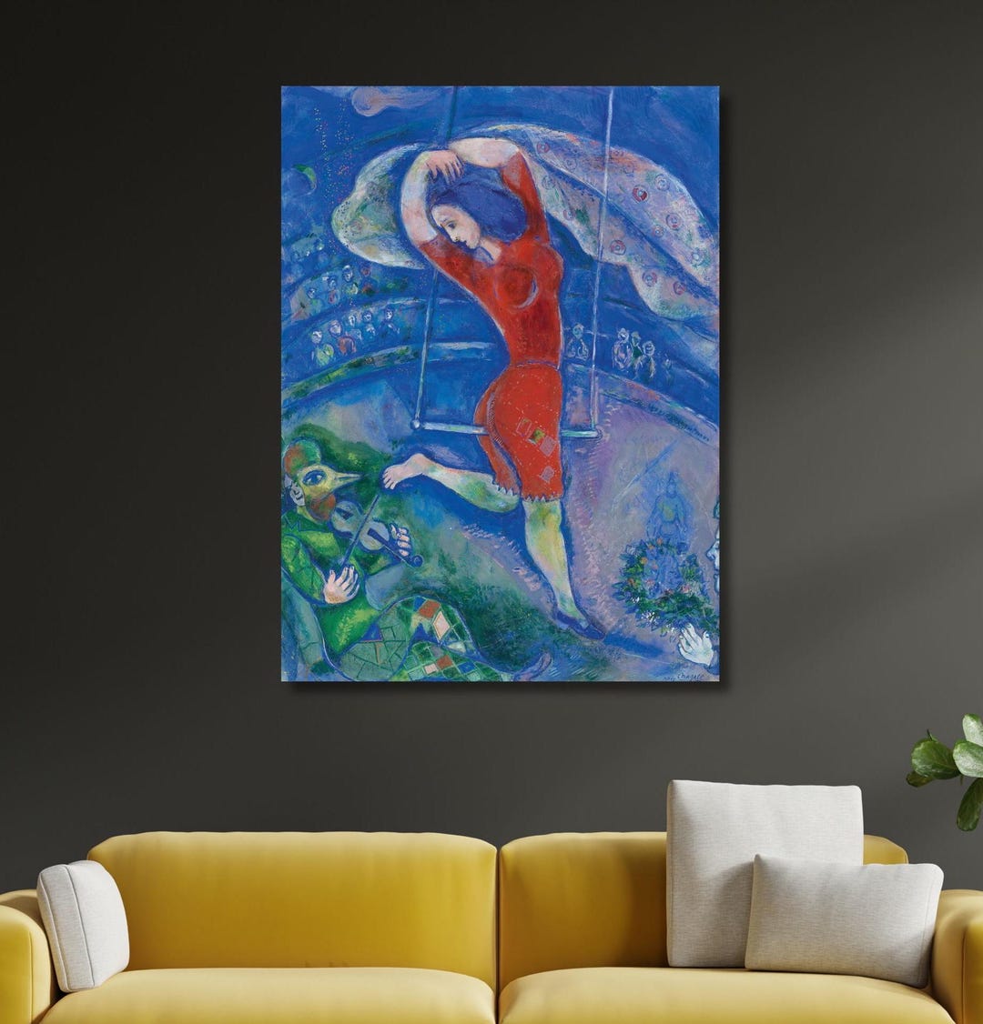Marc CHAGALL the Acrobat or the Trapeze Canvas Art,chagall La Mariee ...