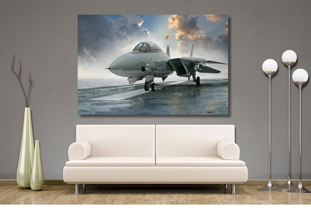 F-14 Tomcat Fighter Jet Canvas Wall Art,combat Aircraft Pattern Canvas ...