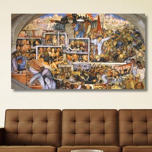 Diego Rivera Mexican Bricklayers Canvas Art,diego Rivera Painting Art ...