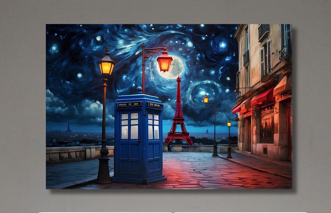 Doctor Who Tardis Box Paris Canvas Wall Art Eiffel Tower Wall Art Box ...