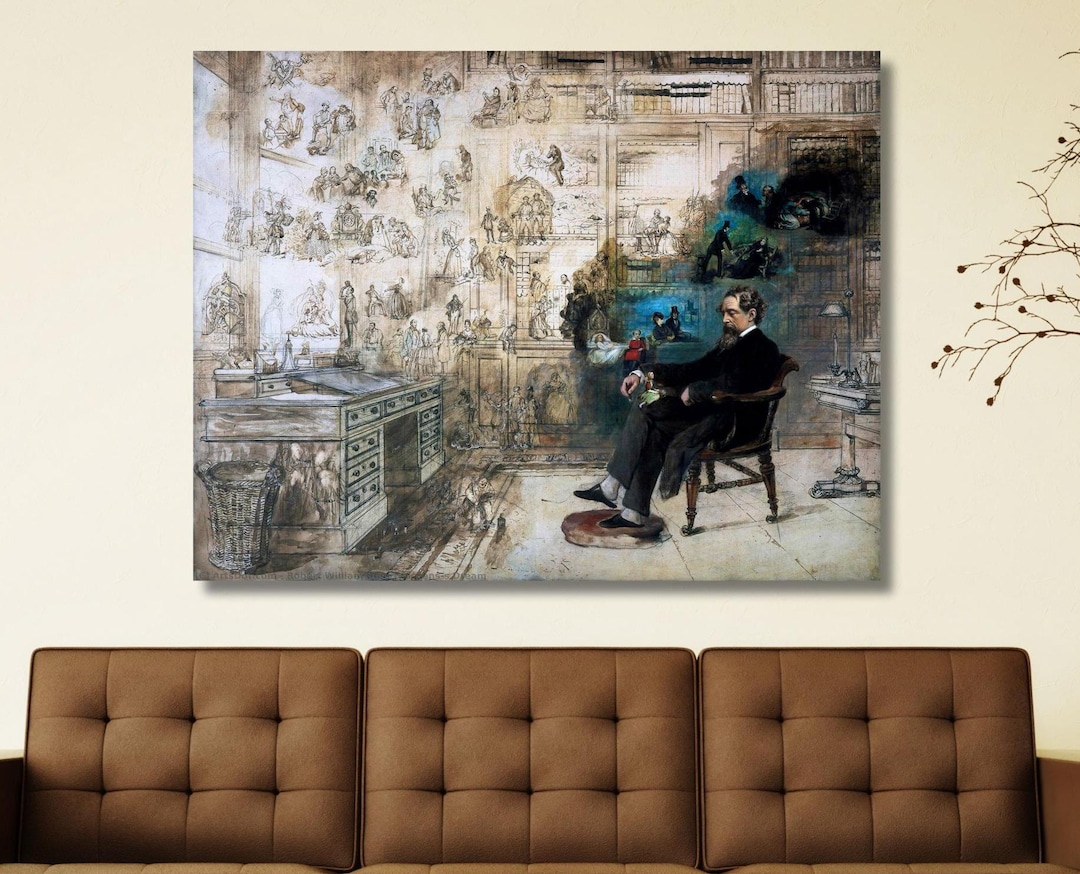 Charles Dickens Canvas,dickens' Dream Painting Art by Robert William ...