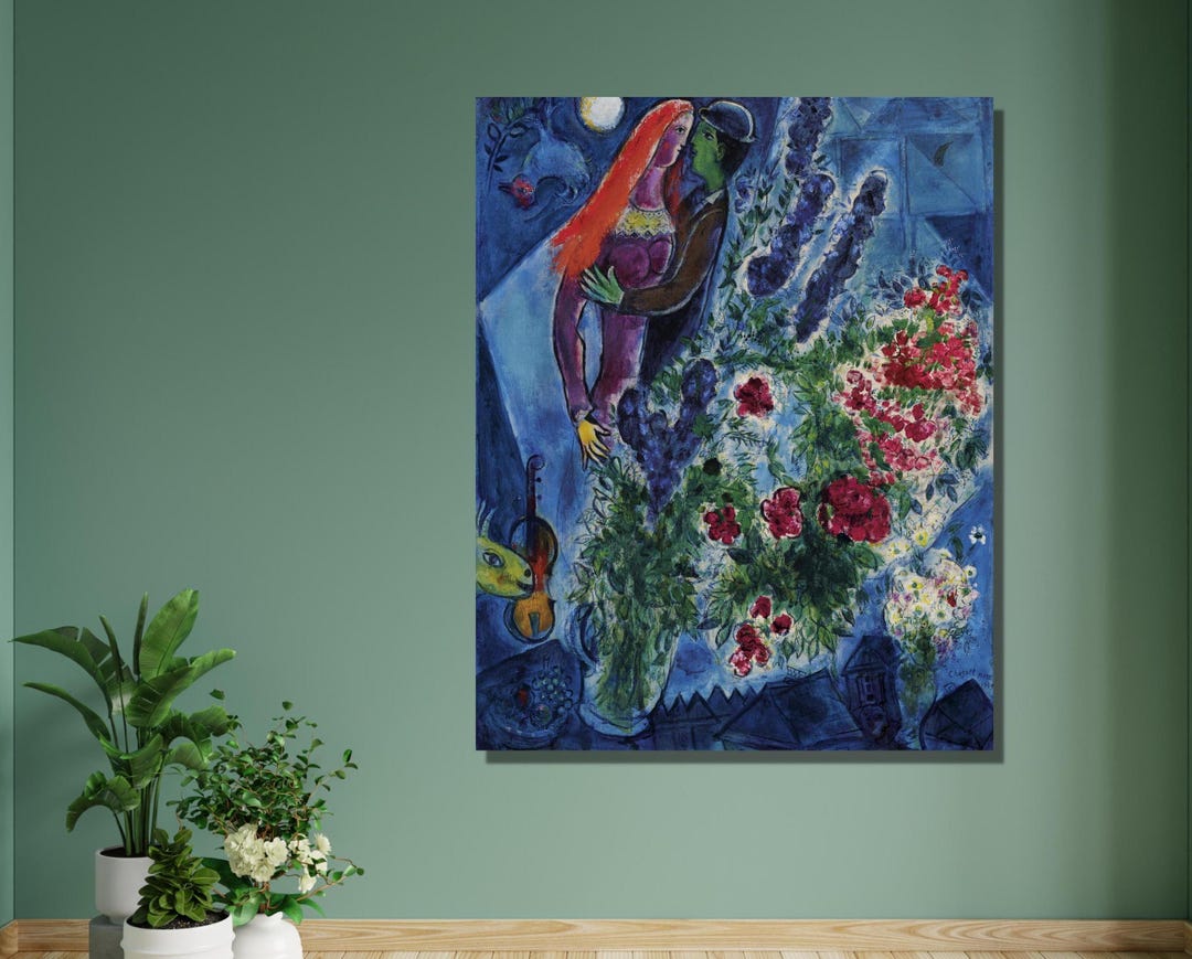 Marc CHAGALL Canvas, Marc CHAGALL Bride and Groom Canvas Wall Art ...