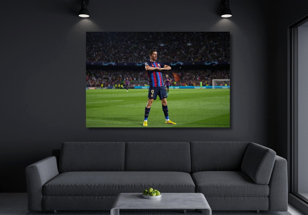 Robert Lewandowski Canvas Art, Barcelona Poster,barcelona ,lewandowski ...