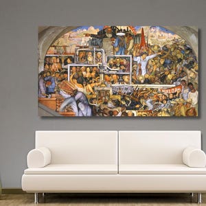 Diego Rivera Mexican Bricklayers Canvas Art,diego Rivera Painting Art ...