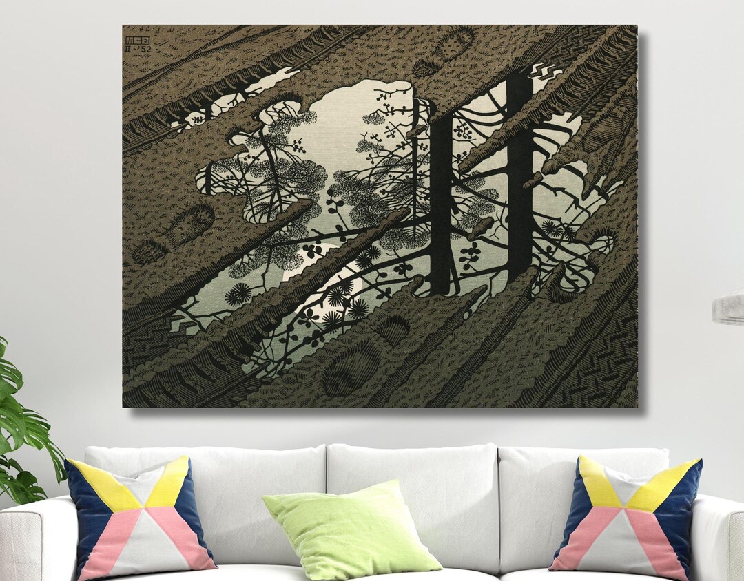 Maurits Cornelis Escher Canvas Art,maurits Cornelis Escher Puddle ...