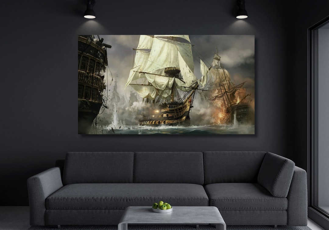 Pirate Ship Wall Art, Pirate Ship Painting, Pirate Ship Poster Print ...