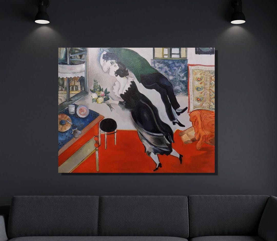 Marc Chagall Art Exhibition Poster,the Birthday by Marc Chagall Canvas ...
