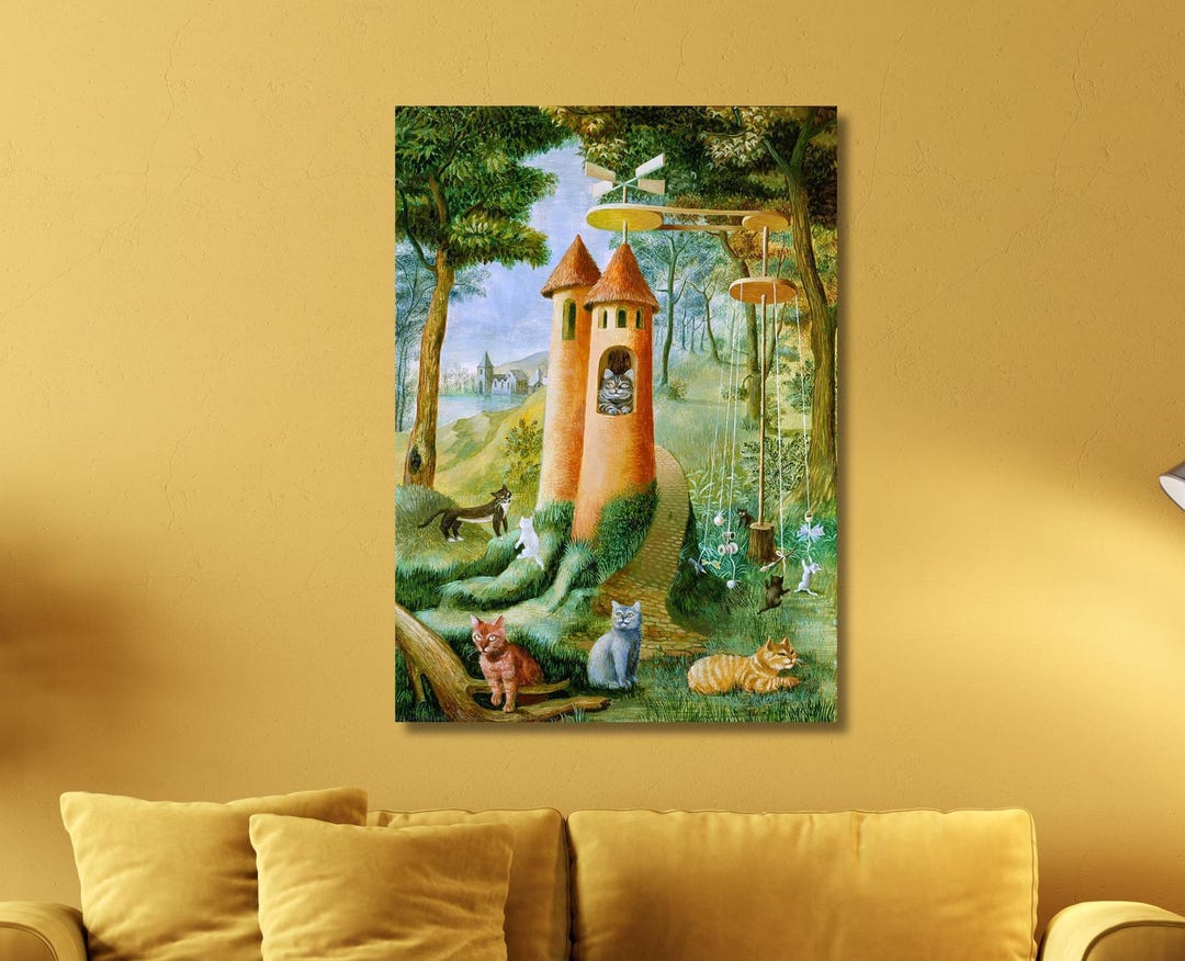 Remedios Varo Cats Paradise Canvas, Vintage Art Prints,cat Paintings ...