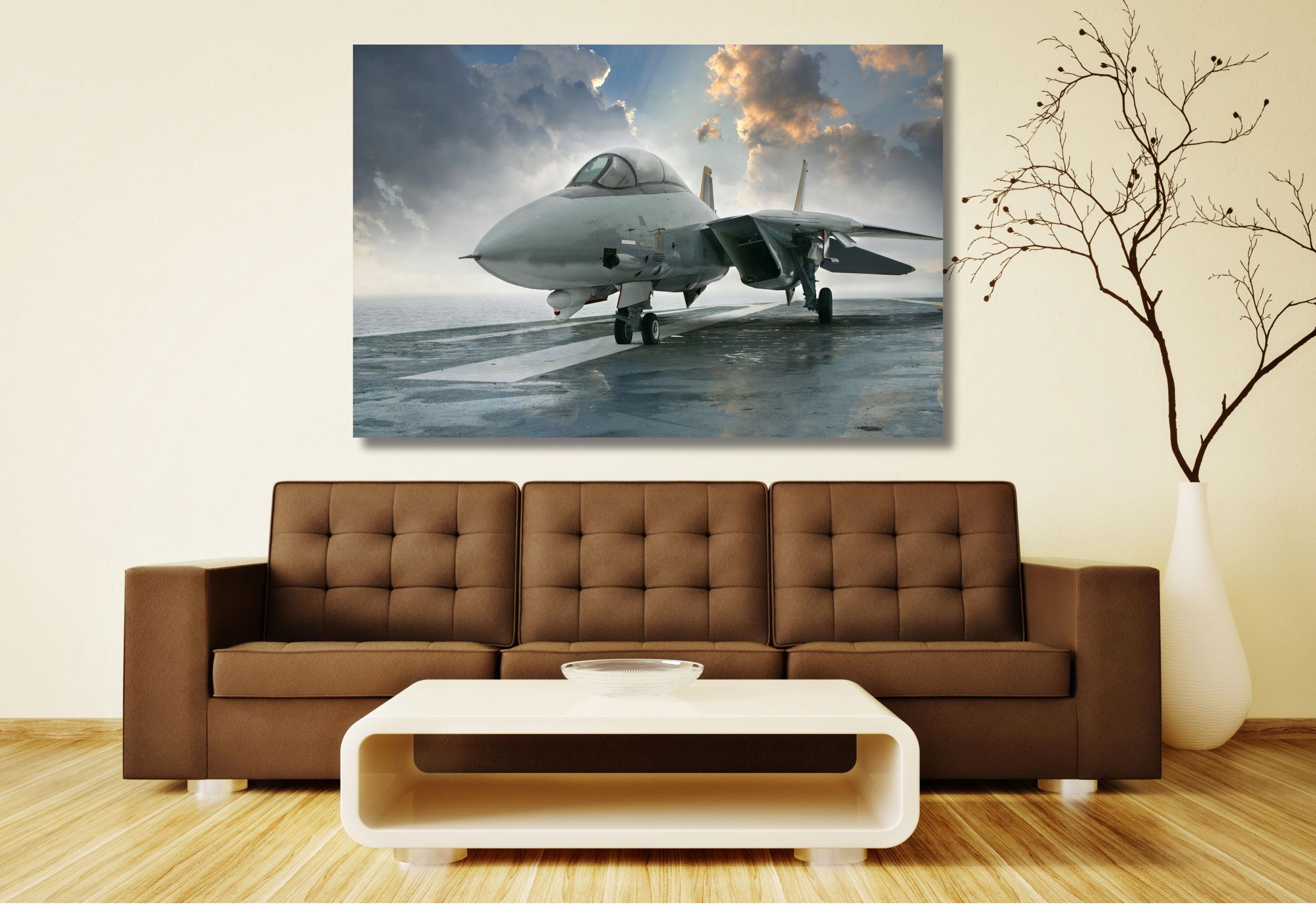 F-14 Tomcat Fighter Jet Canvas Wall Art,combat Aircraft Pattern Canvas ...