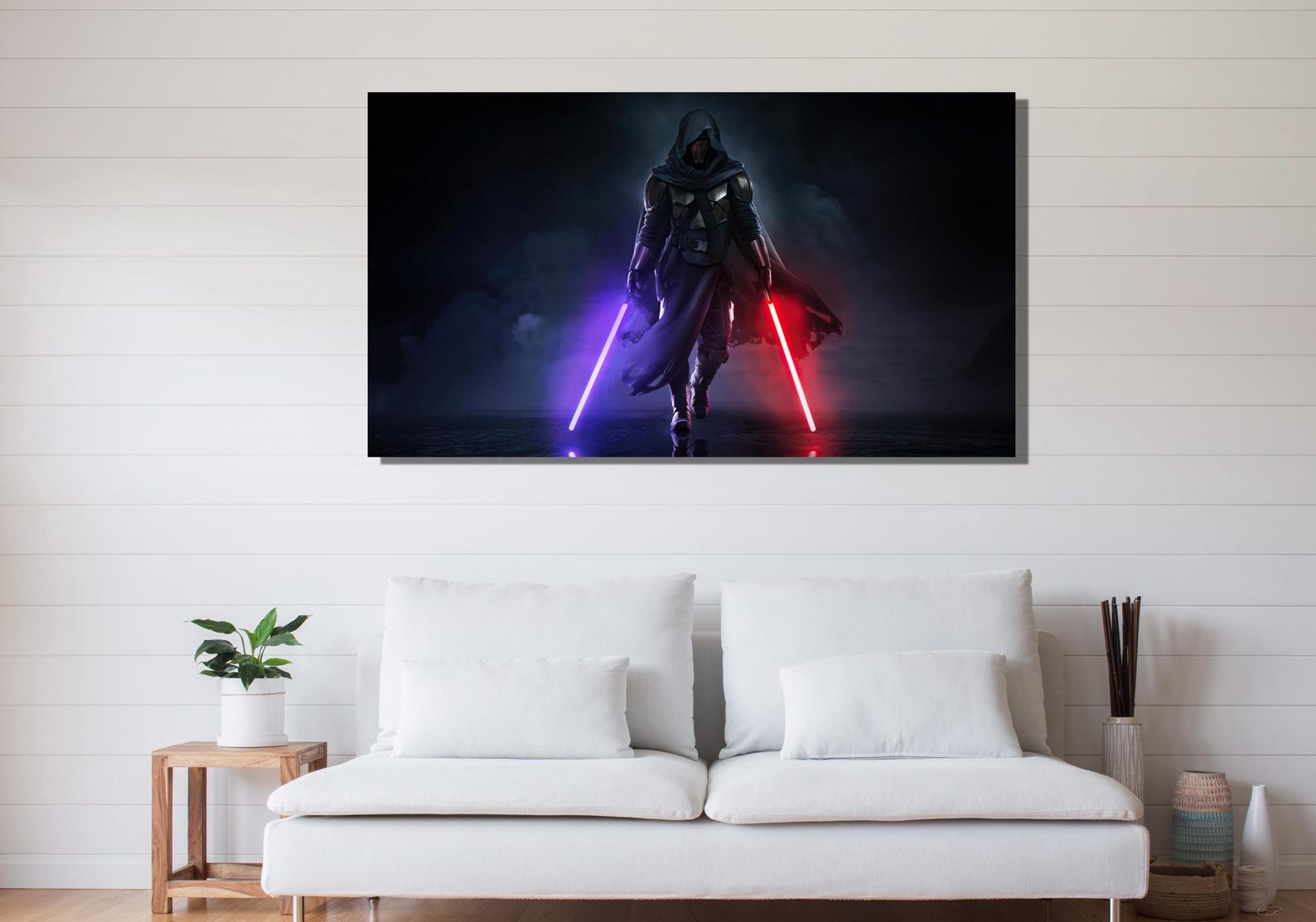 Starwars Canvas Poster Art Darth Raven Lightsaber Poster Hand Made ...