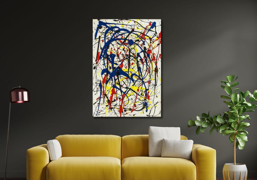 Pollock Extra Large Canvas Wall Art,jackson Pollock the Tea Cup Canvas ...