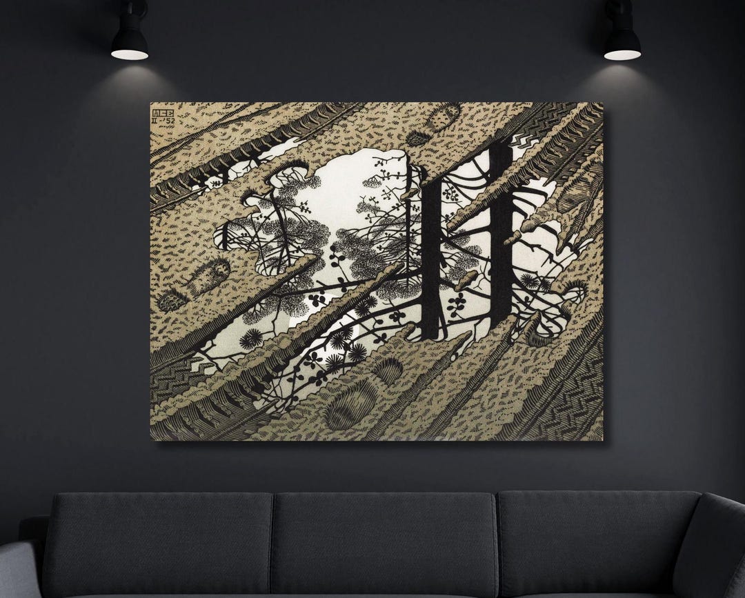 Maurits Cornelis Escher Puddle Canvas Art,abstract Decor for Home ...