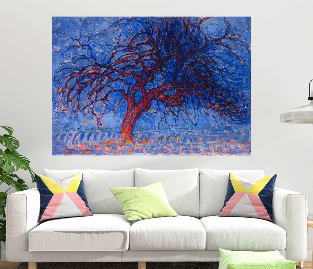 Piet Mondrian Avond (evening) the Red Tree Canvas Art Print, Mondrian ...