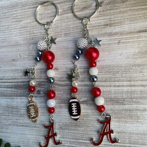 Alabama Crimson Tide College Football Keychain With Beaded Accents ...