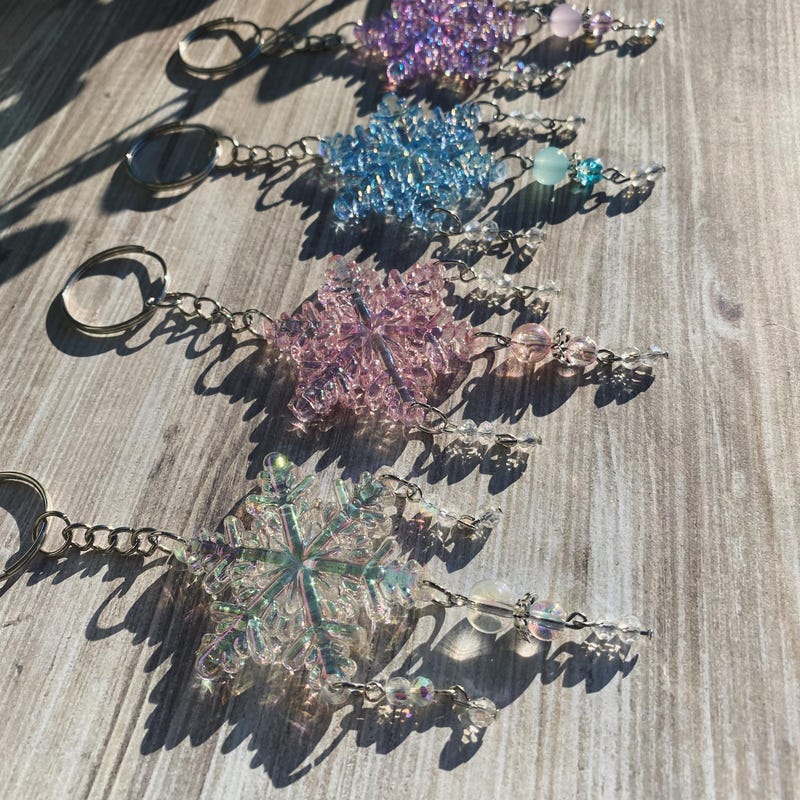 Snowflake Keychain - Etsy