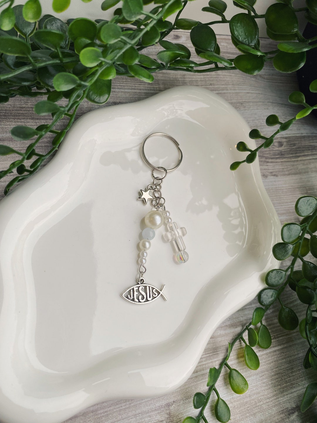 Mini Christian Jesus Cross Keychain, Religious Bag Charm, Cute Key ...