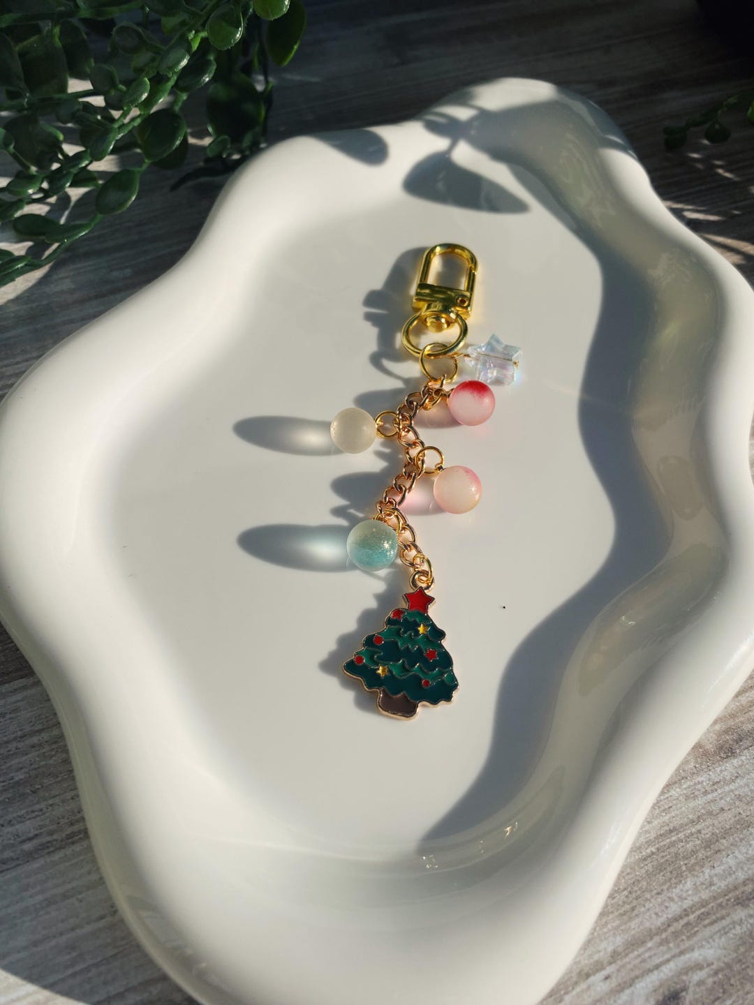 Mini Christmas Tree Keychain, Cute Holiday Ornament, Multi-colored Key ...