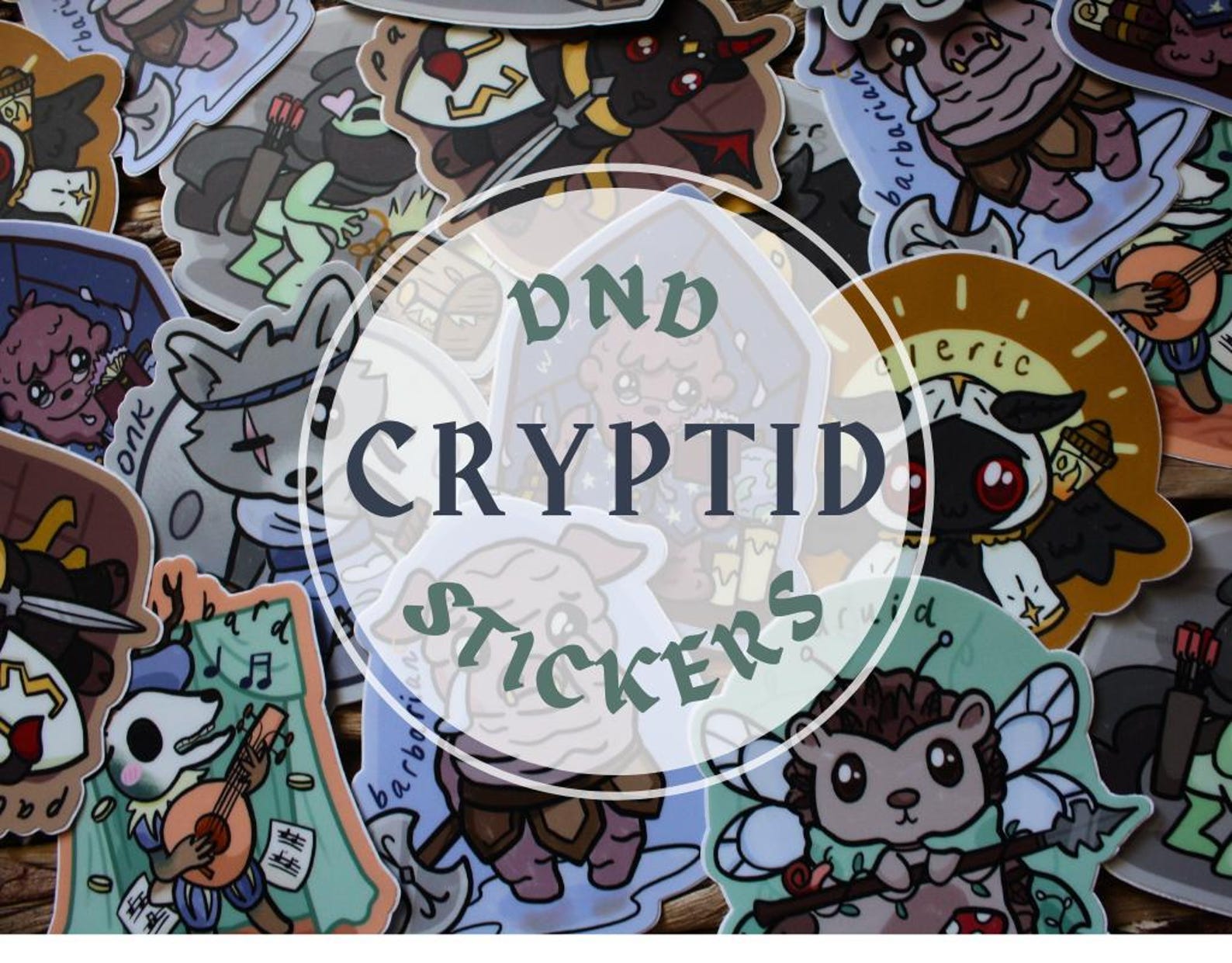 GACHA Cryptid DND TTRPG Fantasy Sticker Mothman Wendigo Bigfoot Squonk ...