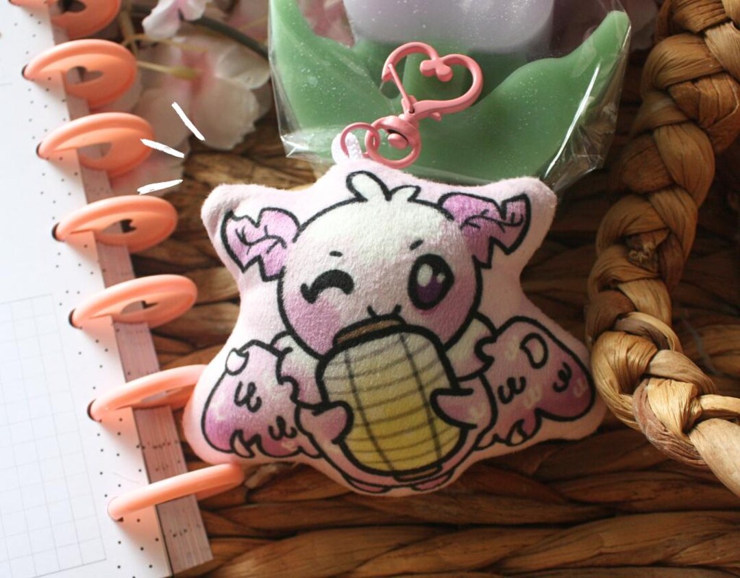 PLUSH Pink Mothman Cryptidcore Pastel Girly Keychain - Etsy