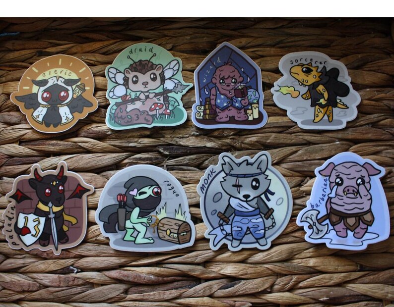 GACHA Cryptid DND TTRPG Fantasy Sticker Mothman Wendigo Bigfoot Squonk ...