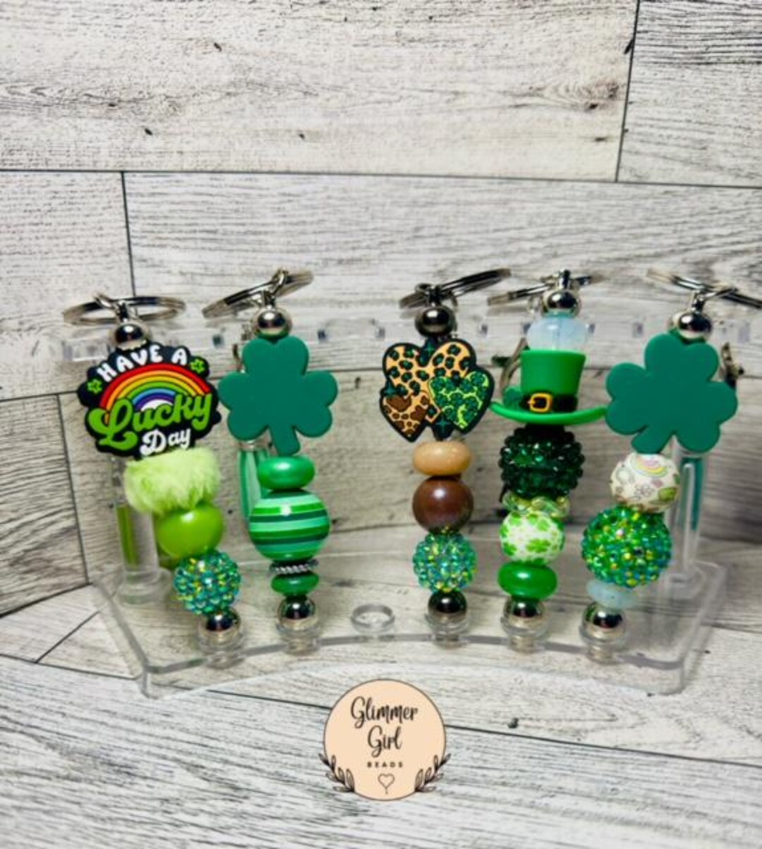 Beaded Keychain, Keychain, St Patrick's Day Keychains, Silicone ...