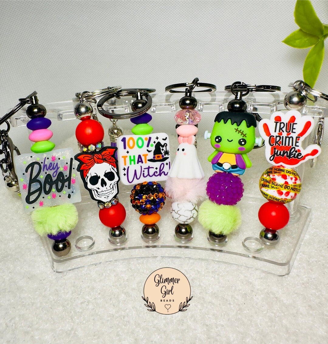 Beaded Keychain, Halloween Keychain, Gifts for Coworkers, Silicone ...