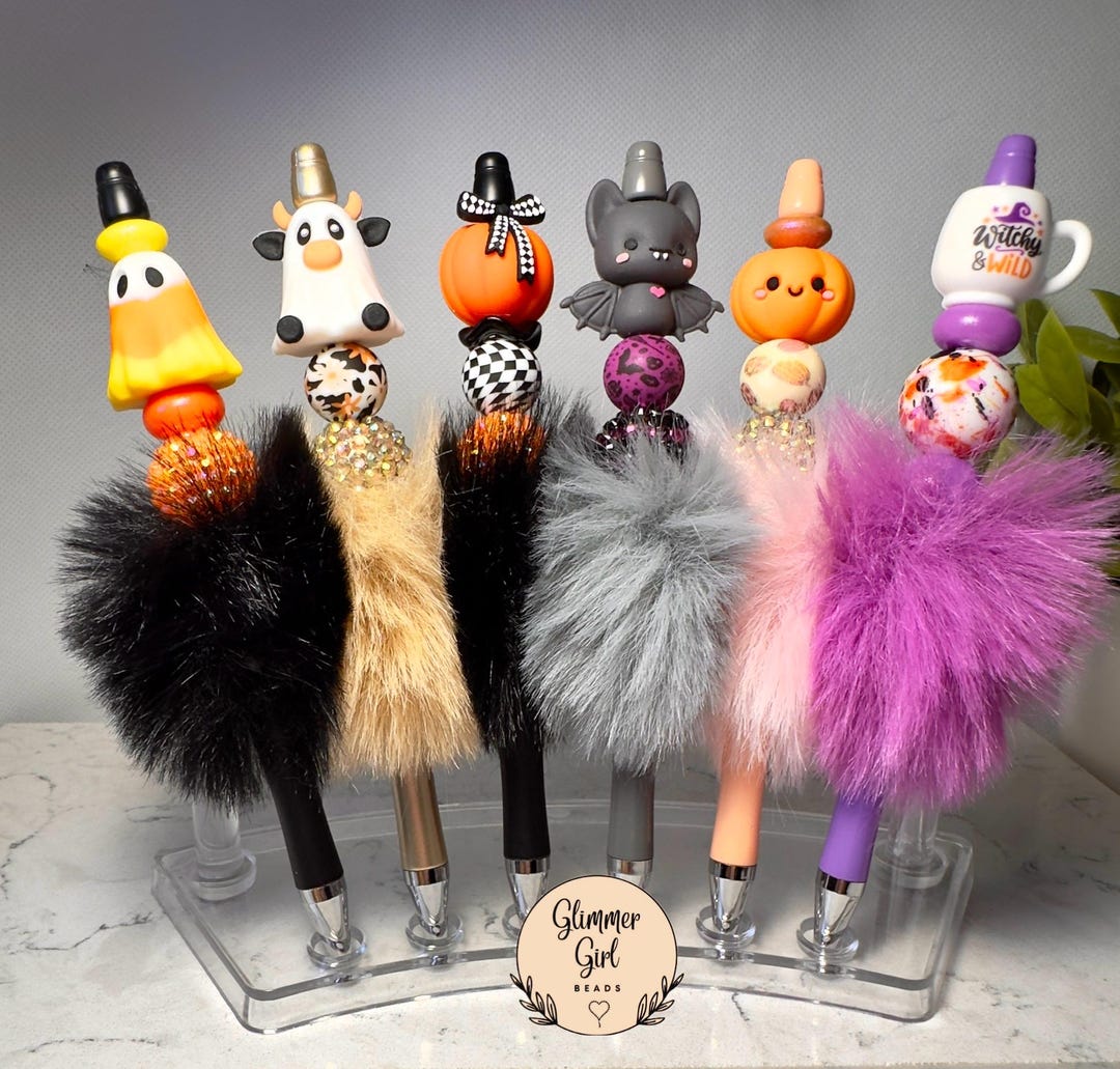 Beaded Pens, Candy Corn Ghost, Ghost Cow, Pumpkin W/bow, Bat, Pumpkin ...