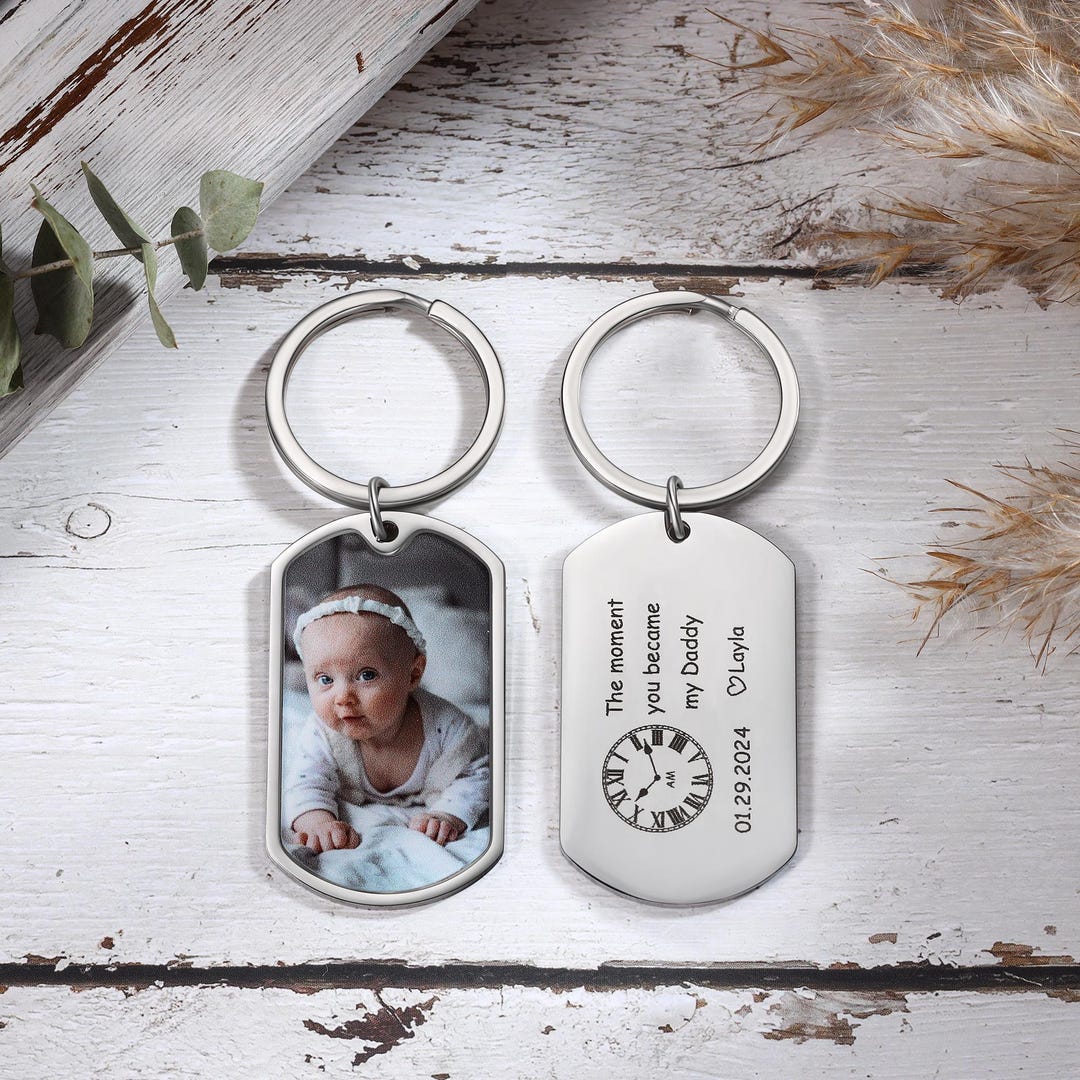 The Moment You Became My Daddy Keychain,first Time Dad,new Dad Keychain ...
