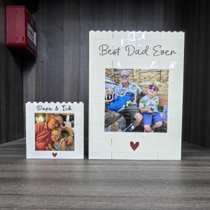Personalised Daddy & Me Building Brick Photo Keepsake Custom Family ...
