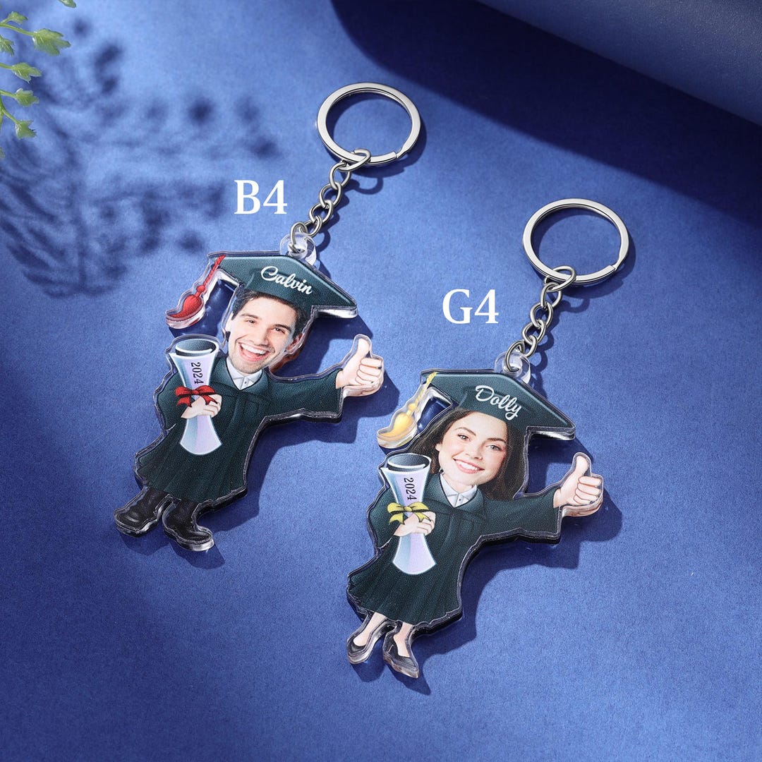Personalized Graduation Keychain, Custom Photo Graduation Keychain ...