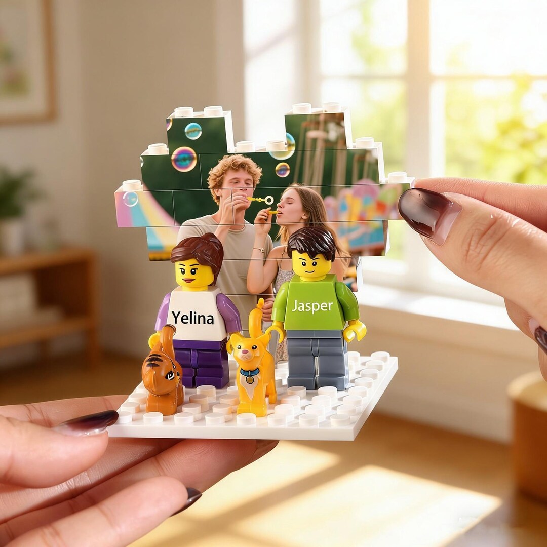 Custom Building Block Figurine Set With Photo - Couple Mini Figures ...