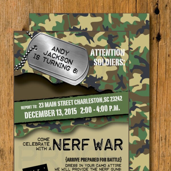 Army Birthday Invite Digital - Etsy