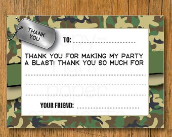 Camo Thank You Card - Etsy