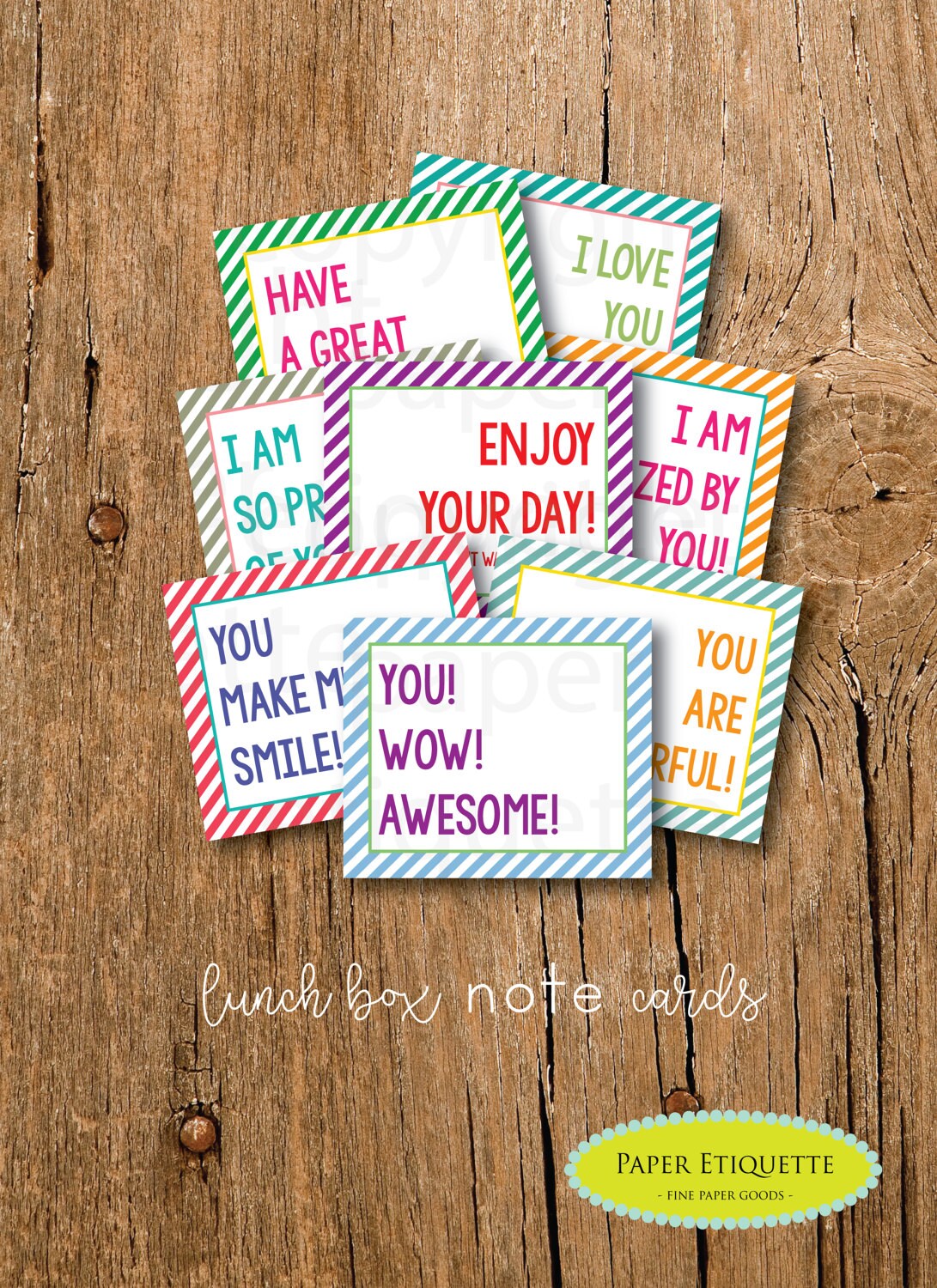 Lunch Box Note Cards Kids Lunch Cards Classroom Notes Cards | Etsy