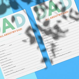 Father's Day Printable - All About My Dad Questionnaire, Perfect Father ...