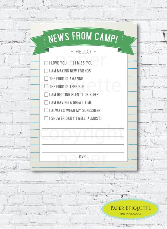 Camp Note Cards Kids' Camp Notes Summer Camp | Etsy