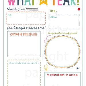 End of School Year Printable, Teacher Appreciation, End of School, All ...