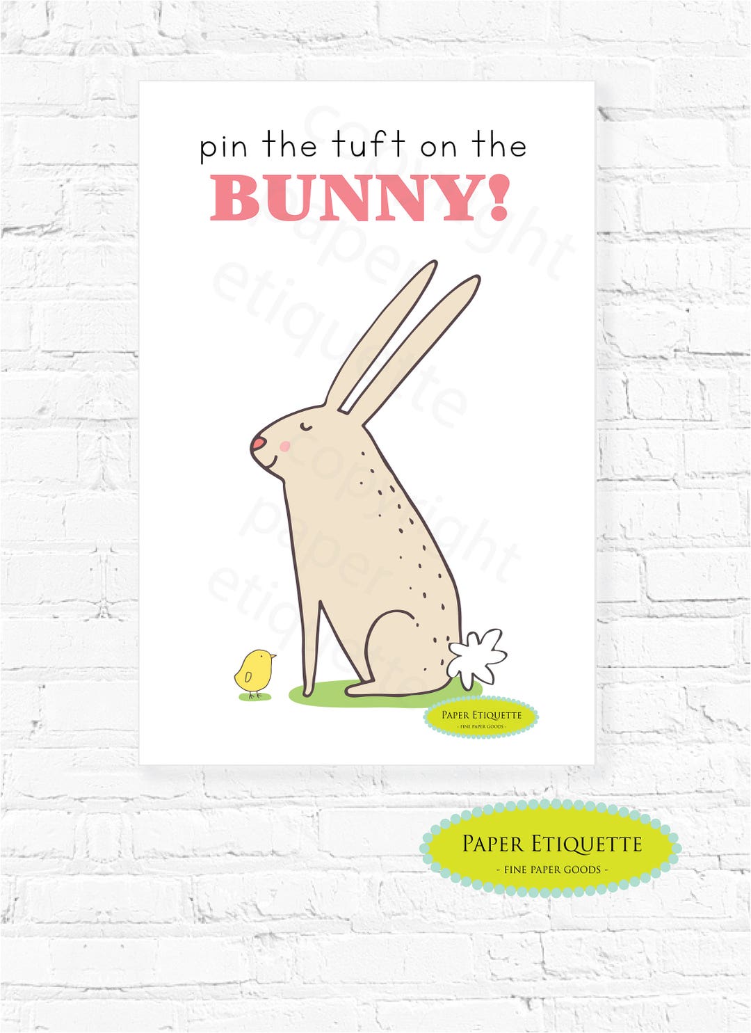 Pin the Tuft on the Bunny Game Pin the Tail on the Easter - Etsy