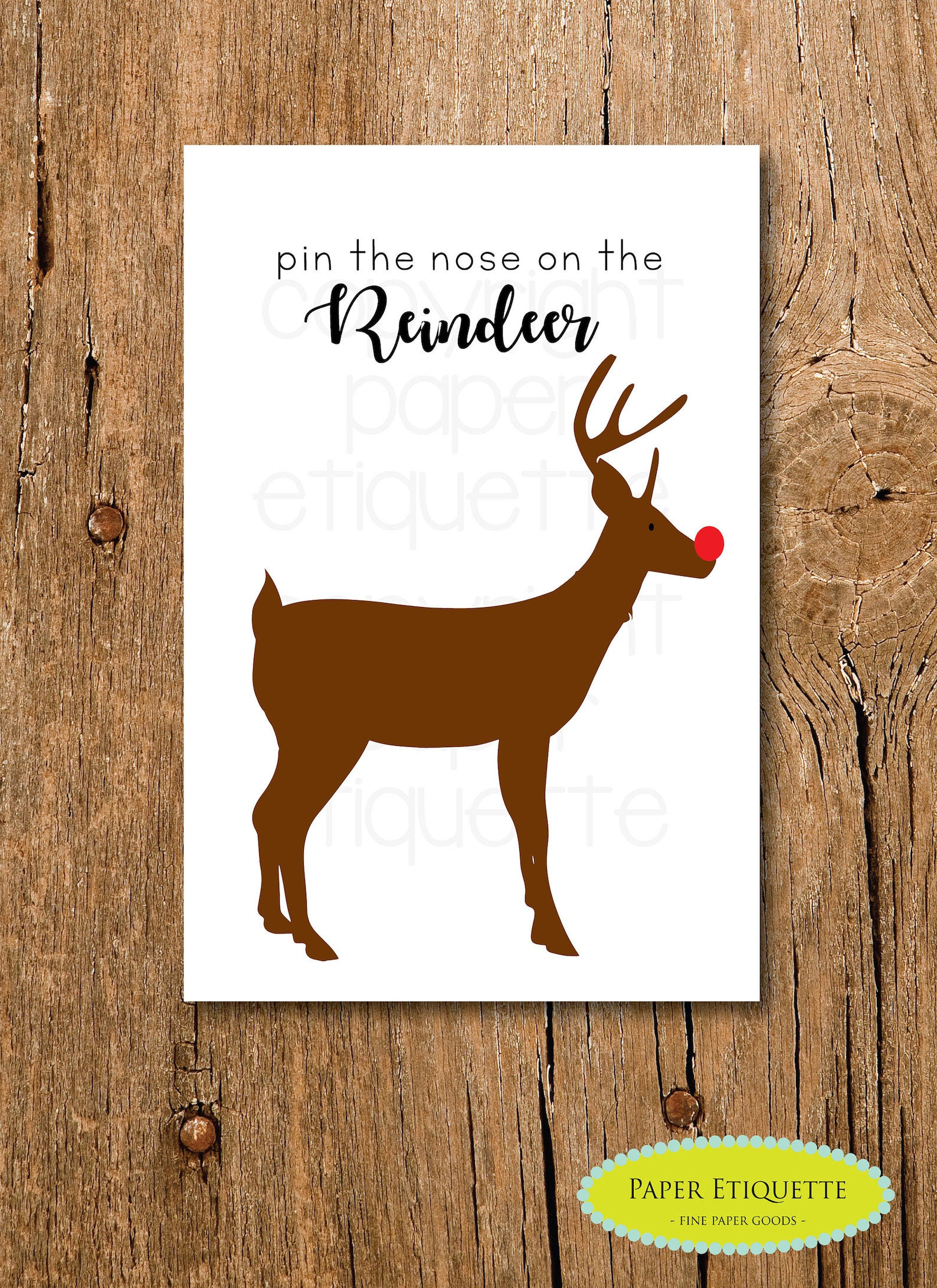 Pin the Nose on Rudolph Game Pin the Nose on the Reindeer | Etsy