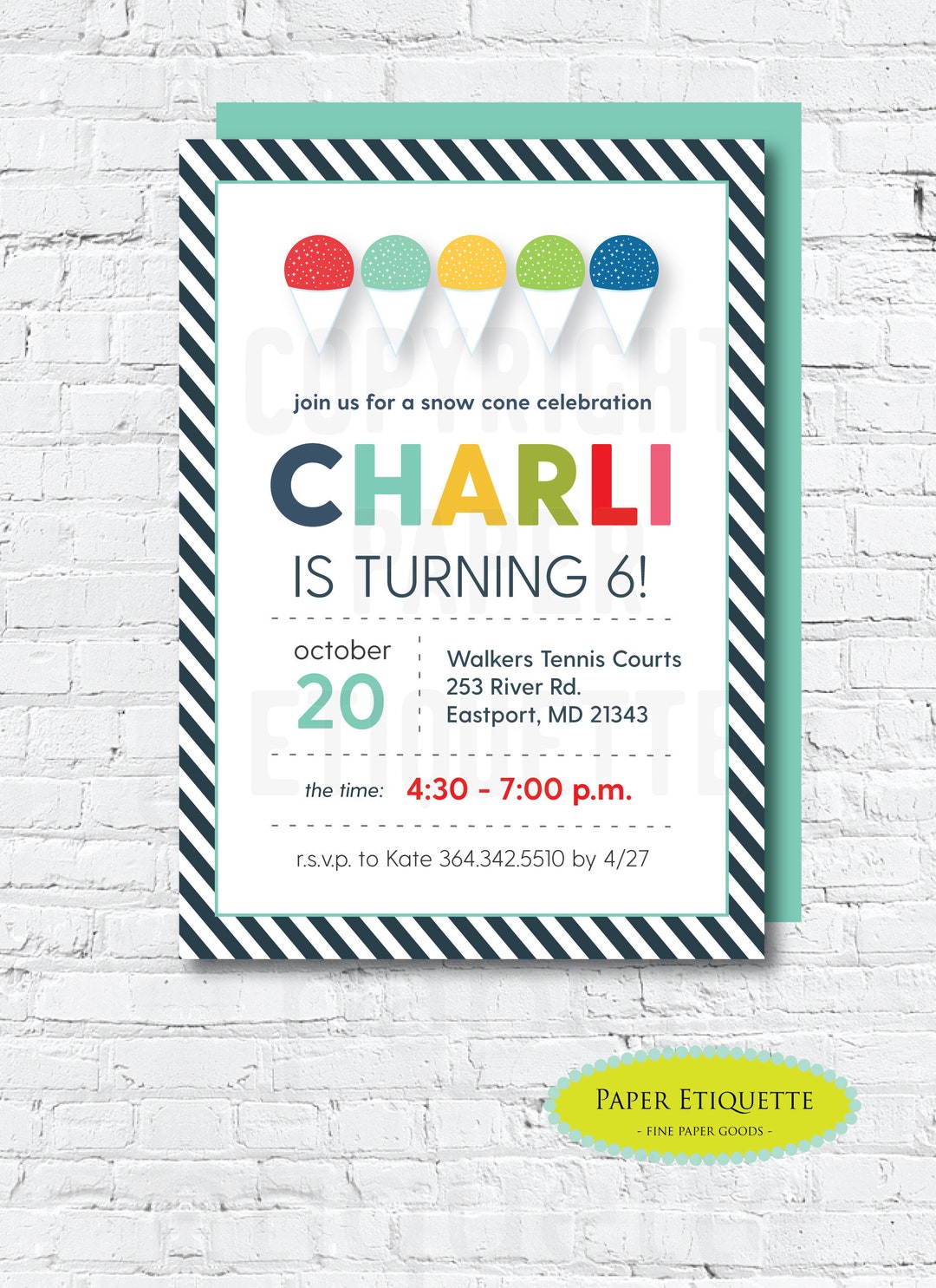 Snow Cone Birthday Invitation, Summer Bbque Invite, School Festival ...