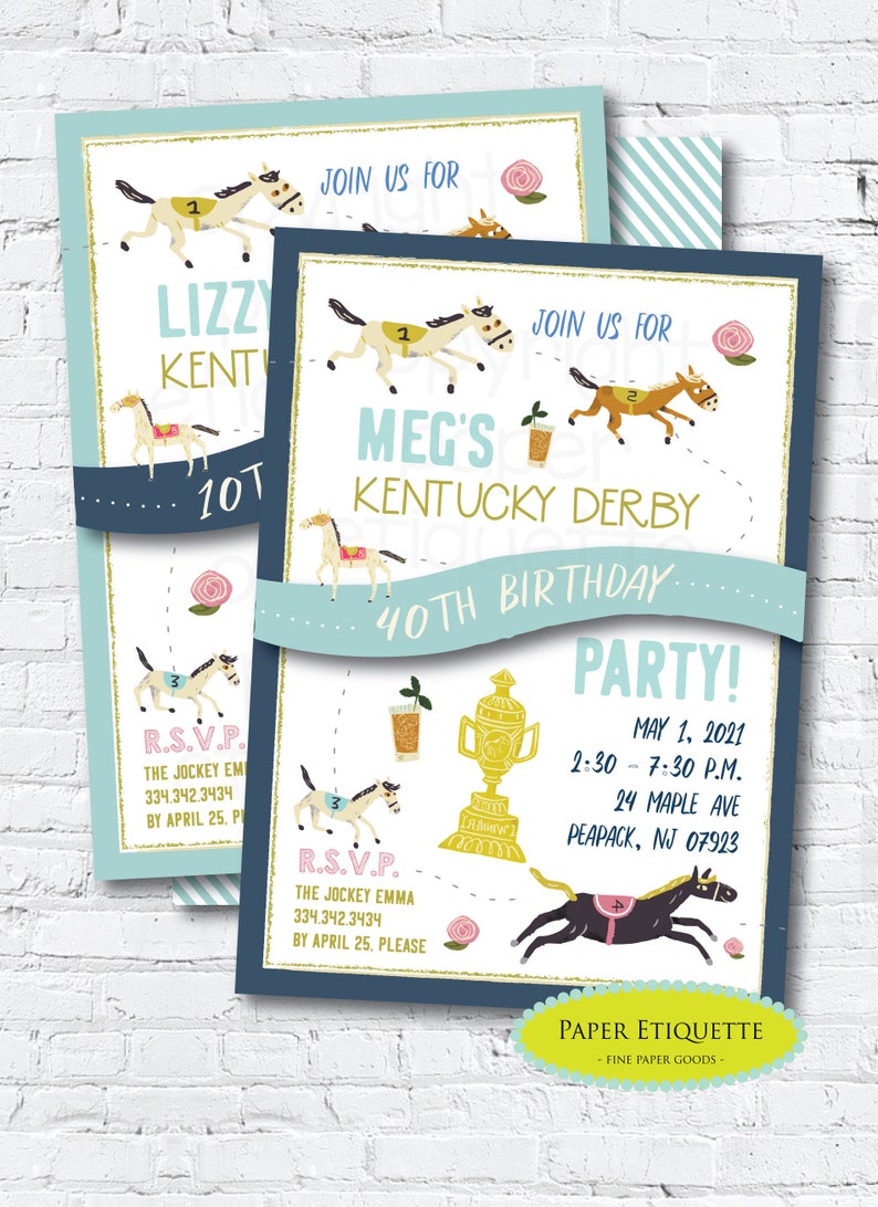 Kentucky Derby Party Invitation Horse Race Invite Preakness - Etsy