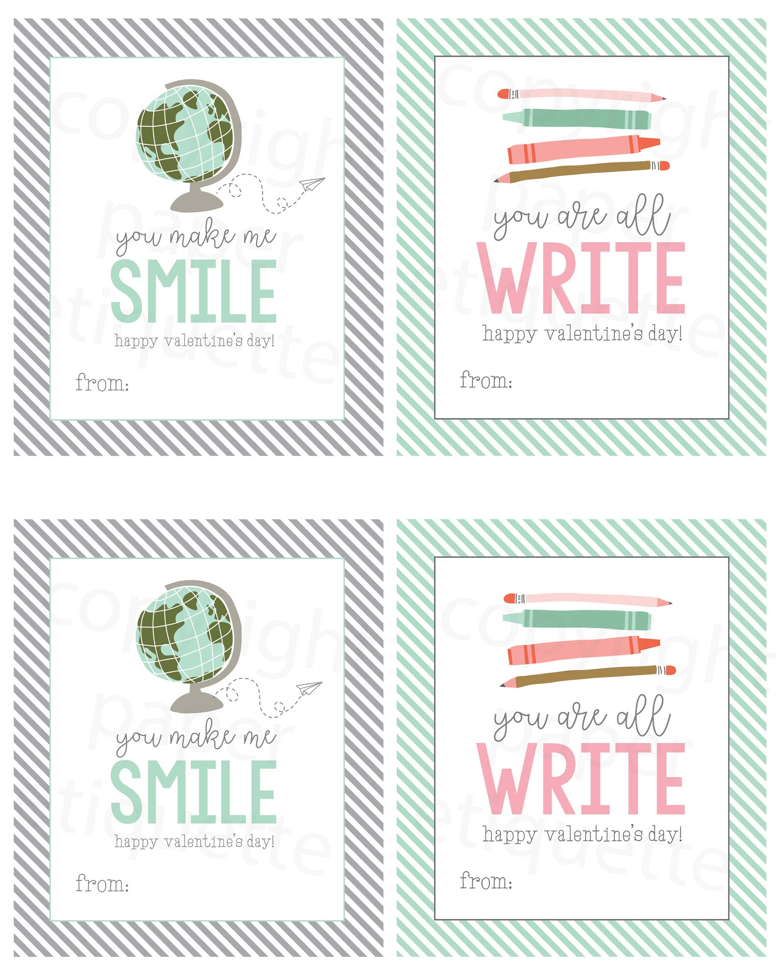 Kid Valentine's Day Cards Teacher School Valentine - Etsy
